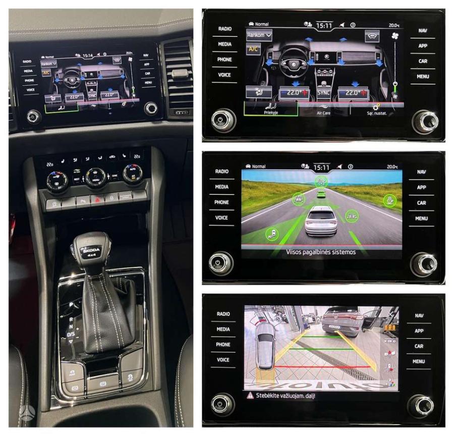 Grey Skoda Kodiaq 2022 in Kaunas, with an engine capacity of 1.98 L and mileage of 86 thousand km for 32800 €, photo 12 on AUTOMOTO.COM.LV