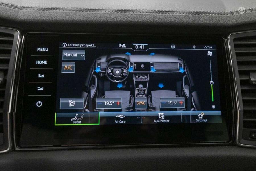Grey Skoda Kodiaq 2022 in Vilnius, with an engine capacity of 2.00 L and mileage of 157 thousand km for 32500 €, photo 29 on AUTOMOTO.COM.LV