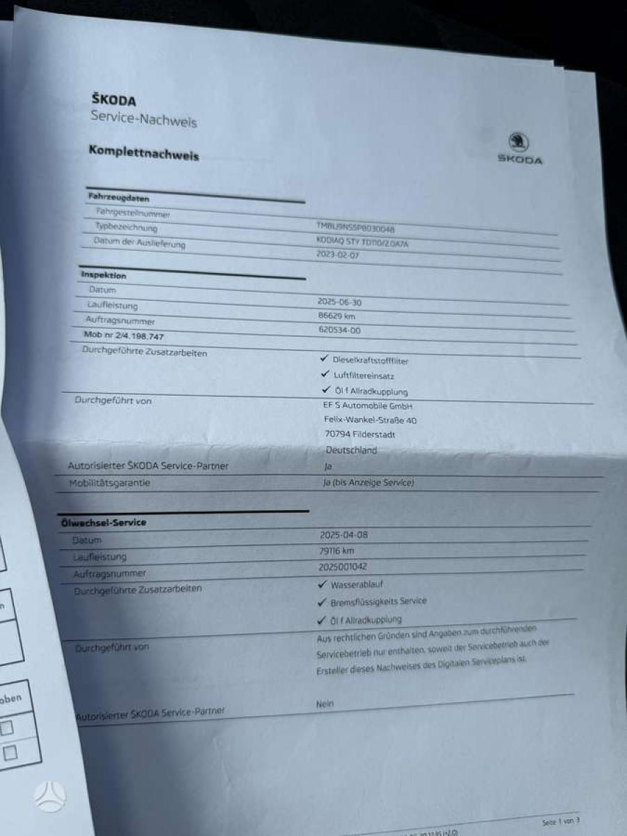 Pelēks Skoda Kodiaq 2023 Šauļi, ar dzinēja tilpumu 1.97 L un nobraukumu 116 tūkst. km par 28990 €, foto 35 vietnē AUTOMOTO.COM.LV