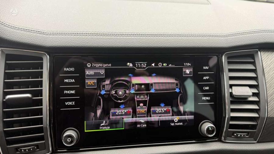 Grey Skoda Kodiaq 2023 in Vilnius, with an engine capacity of 1.97 L and mileage of 145 thousand km for 25290 €, photo 18 on AUTOMOTO.COM.LV