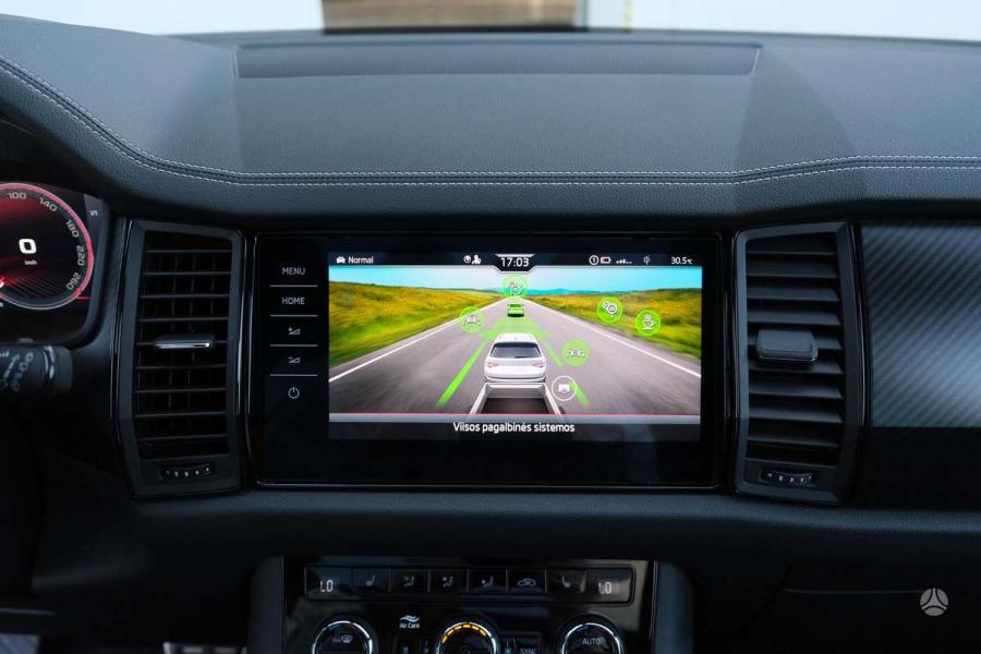 Grey Skoda Kodiaq 2023 in Vilnius, with an engine capacity of 1.97 L and mileage of 122 thousand km for 31900 €, photo 15 on AUTOMOTO.COM.LV