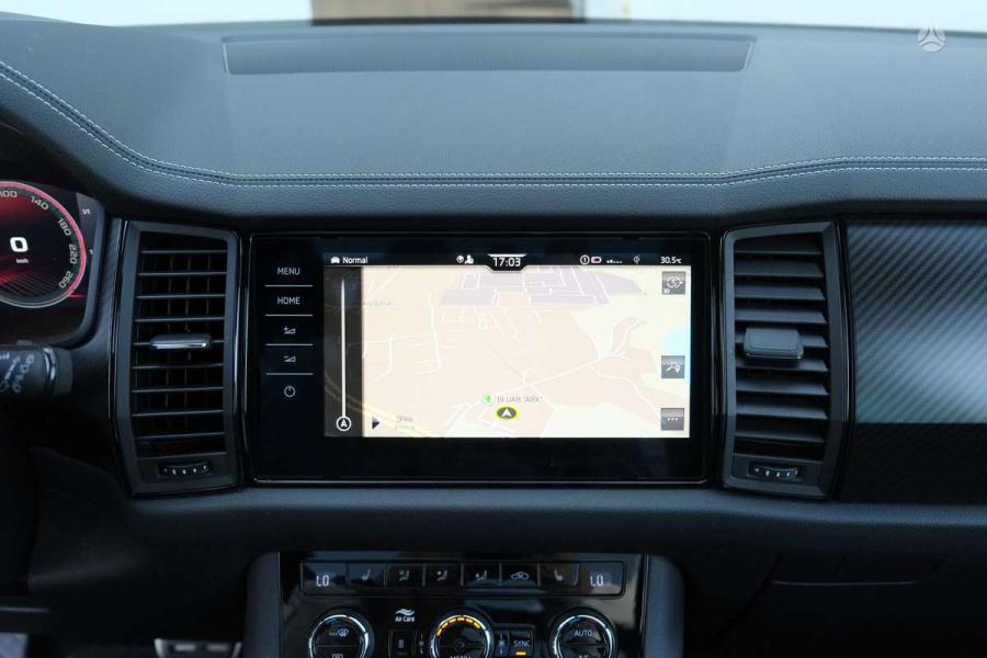 Grey Skoda Kodiaq 2023 in Vilnius, with an engine capacity of 1.97 L and mileage of 122 thousand km for 31900 €, photo 17 on AUTOMOTO.COM.LV