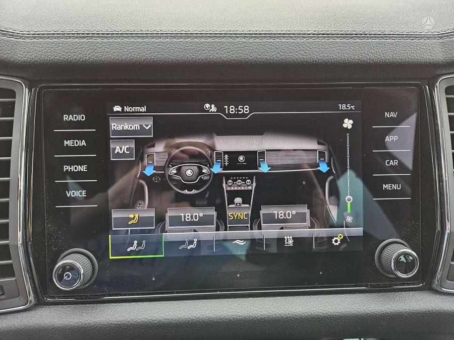 Pelēks Skoda Kodiaq 2023 Gargždai, ar dzinēja tilpumu 1.98 L un nobraukumu 129 tūkst. km par 29600 €, foto 15 vietnē AUTOMOTO.COM.LV