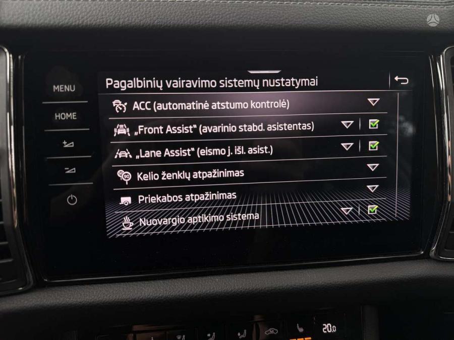 Grey Skoda Kodiaq 2023 in Kaunas, with an engine capacity of 1.97 L and mileage of 131 thousand km for 23999 €, photo 12 on AUTOMOTO.COM.LV
