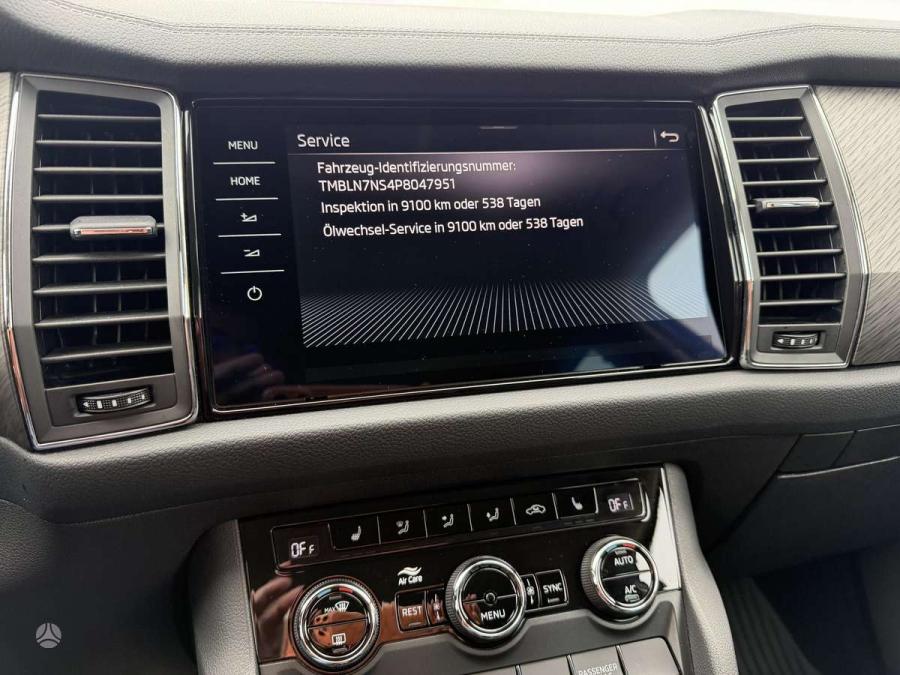 Grey Skoda Kodiaq 2023 in Siauliai, with an engine capacity of 1.97 L and mileage of 191 thousand km for 24990 €, photo 29 on AUTOMOTO.COM.LV