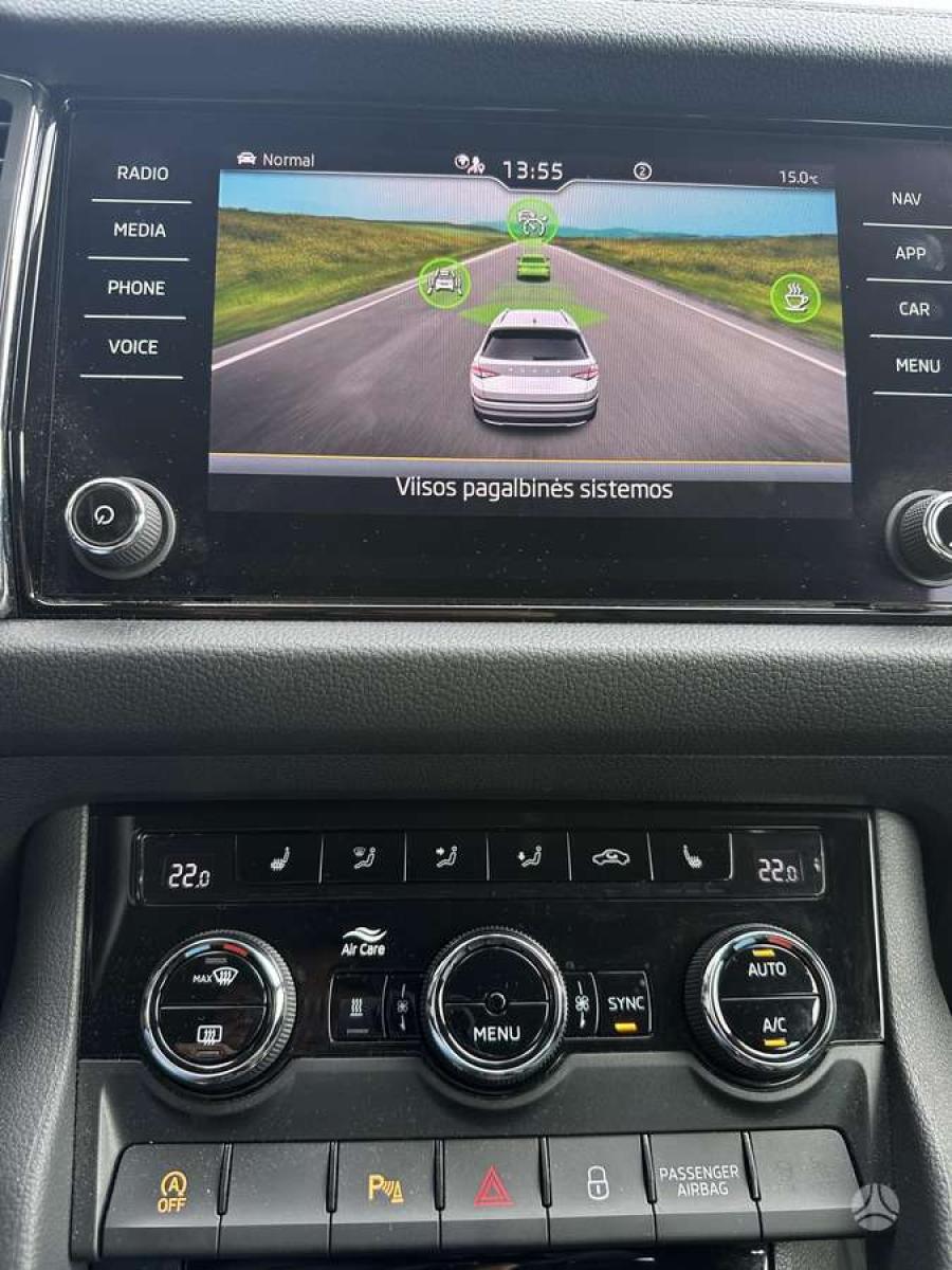 Grey Skoda Kodiaq 2023 in Klaipeda, with an engine capacity of 1.98 L and mileage of 129 thousand km for 29900 €, photo 27 on AUTOMOTO.COM.LV