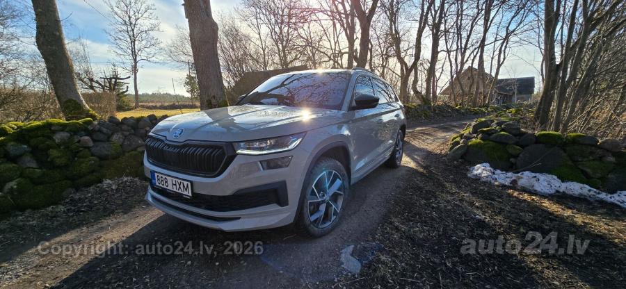 Pelēks Skoda Kodiaq 2024 Tallina, ar dzinēja tilpumu 2.00 L un nobraukumu 59 tūkst. km par 37900 €, foto 1 vietnē AUTOMOTO.COM.LV
