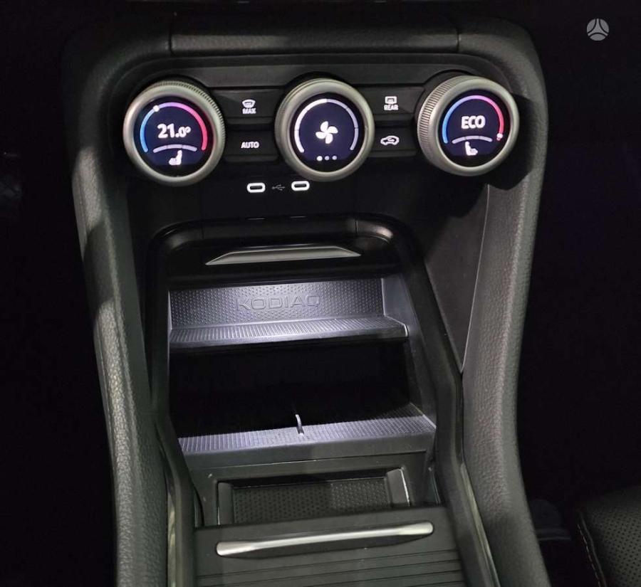 Grey Skoda Kodiaq 2024 in Siauliai, with an engine capacity of 1.50 L and mileage of 34 thousand km for 38800 €, photo 18 on AUTOMOTO.COM.LV