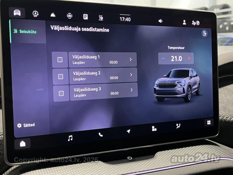 Серый Шкода Kodiaq 2024 в Таллин, объемом двигателя 2.00 л и пробегом 24 тыс. км за 46900 €, фото 15 на AUTOMOTO.COM.LV