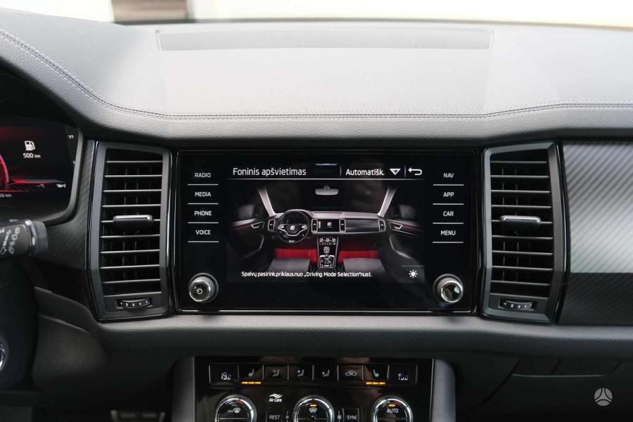 Grey Skoda Kodiaq 2024 in Vilnius, with an engine capacity of 1.98 L and mileage of 53 thousand km for 39400 €, photo 12 on AUTOMOTO.COM.LV