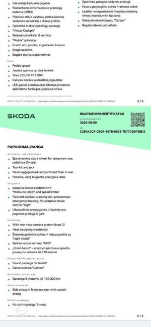 Pelēks Skoda Kodiaq 2024 Klaipėda, ar dzinēja tilpumu 1.97 L un nobraukumu 40 tūkst. km par 35000 €, foto 19 vietnē AUTOMOTO.COM.LV