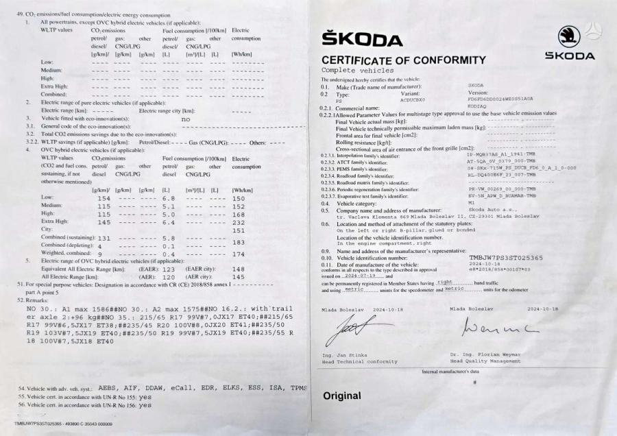 Pelēks Skoda Kodiaq 2024 Šauļi, ar dzinēja tilpumu 1.50 L un nobraukumu 35 tūkst. km par 36900 €, foto 45 vietnē AUTOMOTO.COM.LV