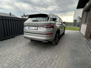 Grey Skoda Kodiaq 2024 in Panevezys, with an engine capacity of 1.97 L and mileage of 75 thousand km for 35900 €, photo 6 on AUTOMOTO.COM.LV