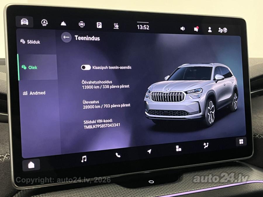 Серый Шкода Kodiaq 2024 в Таллин, объемом двигателя 2.00 л и пробегом 36 тыс. км за 45900 €, фото 8 на AUTOMOTO.COM.LV