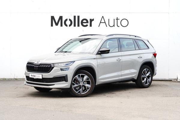 Grey Skoda Kodiaq 2022 in Riga, with an engine capacity of 2.00 L and mileage of 117 thousand km for 31850 €, photo 1 on AUTOMOTO.COM.LV