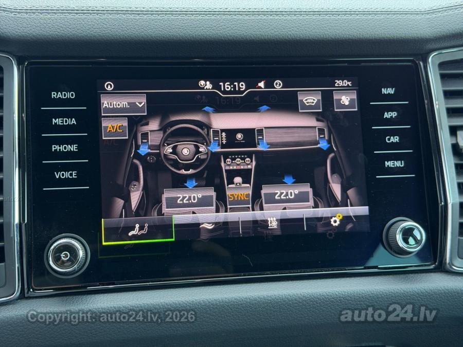 Grey Skoda Kodiaq 2022 in Parnu, with an engine capacity of 2.00 L and mileage of 105 thousand km for 32900 €, photo 15 on AUTOMOTO.COM.LV