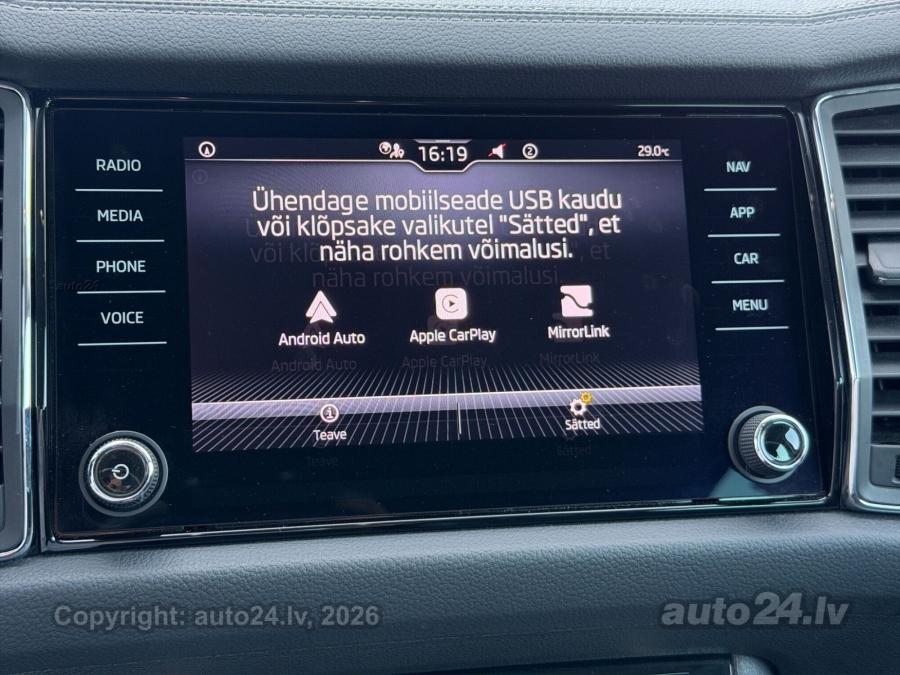 Grey Skoda Kodiaq 2022 in Parnu, with an engine capacity of 2.00 L and mileage of 105 thousand km for 32900 €, photo 17 on AUTOMOTO.COM.LV