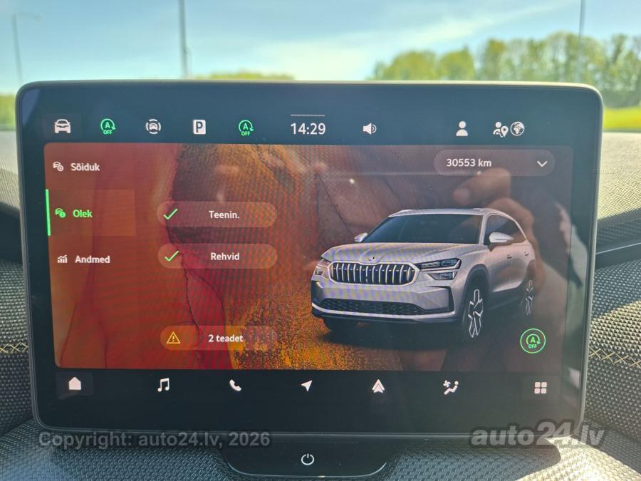 Grey Skoda Kodiaq 2024 in Tallinn, with an engine capacity of 2.00 L and mileage of 31 thousand km for 39900 €, photo 9 on AUTOMOTO.COM.LV