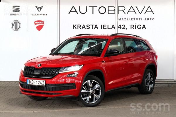 Sarkans Skoda Kodiaq 2019 Rīga, ar dzinēja tilpumu 2.00 L un nobraukumu 149 tūkst. km par 19990 €, foto  vietnē AUTOMOTO.COM.LV