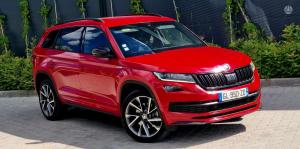 Red Skoda Kodiaq 2019 in Vilnius, with an engine capacity of 1.97 L and mileage of 215 thousand km for 17650 €, photo  on AUTOMOTO.COM.LV