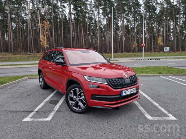 Red Skoda Kodiaq 2021 in Riga, with an engine capacity of 2.00 L and mileage of 78 thousand km for 26249 €, photo 2 on AUTOMOTO.COM.LV