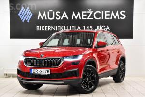 Red Skoda Kodiaq 2024 in Riga, with an engine capacity of 2.00 L and mileage of 40 thousand km for 32890 €, photo  on AUTOMOTO.COM.LV