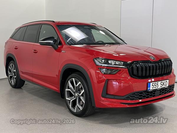 Red Skoda Kodiaq 2025 in Tallinn, with an engine capacity of 2.00 L and mileage of 22 thousand km for 46900 €, photo 4 on AUTOMOTO.COM.LV