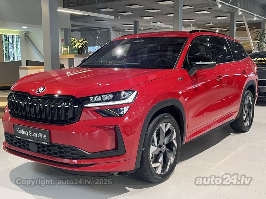 Red Skoda Kodiaq 2026 in Tallinn, with an engine capacity of 2.00 L and mileage of 0 thousand km for 49900 €, photo 1 on AUTOMOTO.COM.LV