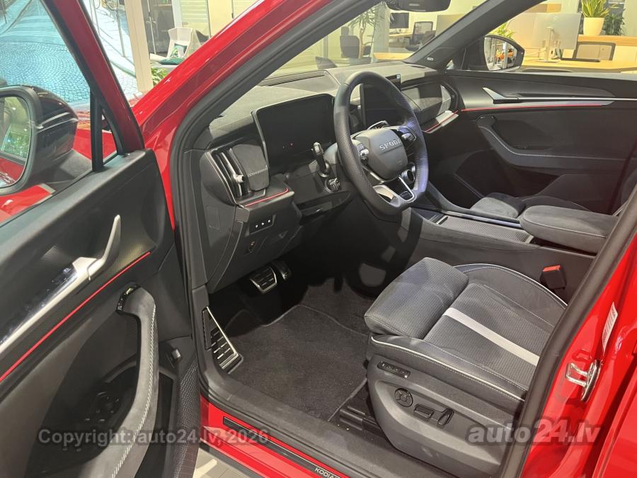 Red Skoda Kodiaq 2026 in Tallinn, with an engine capacity of 2.00 L and mileage of 0 thousand km for 49900 €, photo 7 on AUTOMOTO.COM.LV