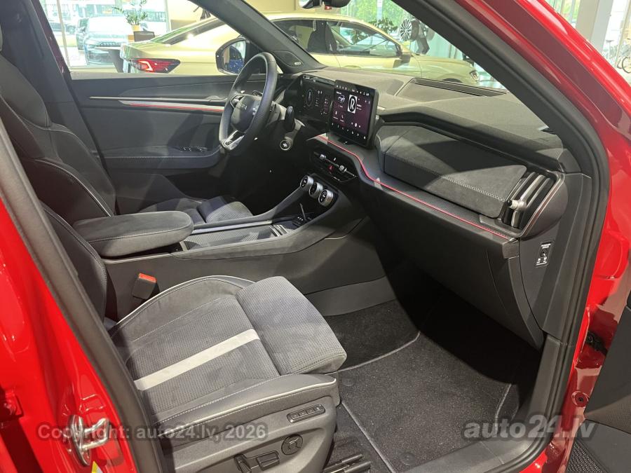 Red Skoda Kodiaq 2026 in Tallinn, with an engine capacity of 2.00 L and mileage of 0 thousand km for 49900 €, photo 19 on AUTOMOTO.COM.LV