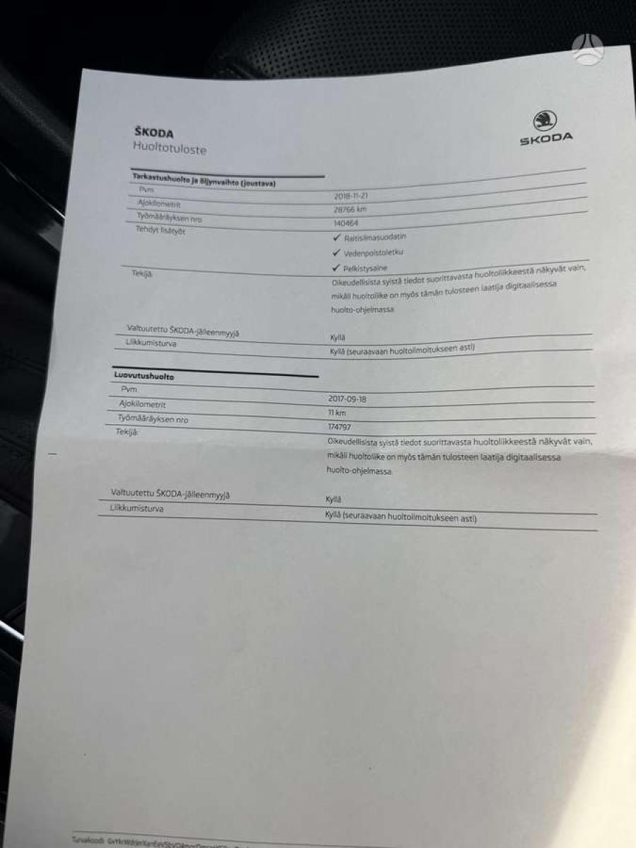 White Skoda Kodiaq 2017 in Siauliai, with an engine capacity of 1.97 L and mileage of 341 thousand km for 14129 €, photo 25 on AUTOMOTO.COM.LV