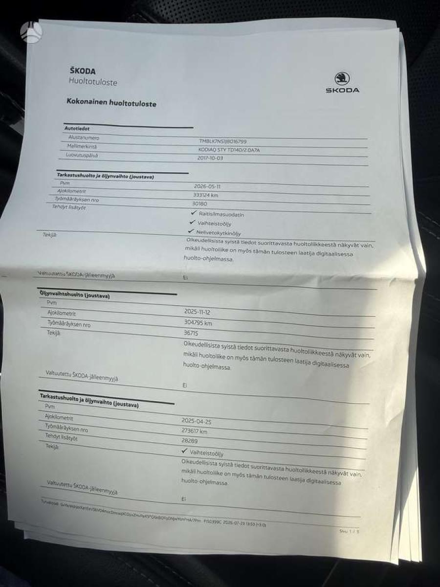 White Skoda Kodiaq 2017 in Siauliai, with an engine capacity of 1.97 L and mileage of 341 thousand km for 14129 €, photo 29 on AUTOMOTO.COM.LV