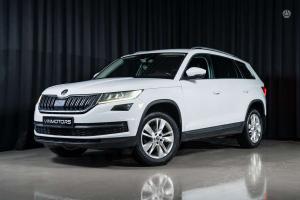 White Skoda Kodiaq 2018 in Vilnius, with an engine capacity of 1.40 L and mileage of 149 thousand km for 16900 €, photo  on AUTOMOTO.COM.LV
