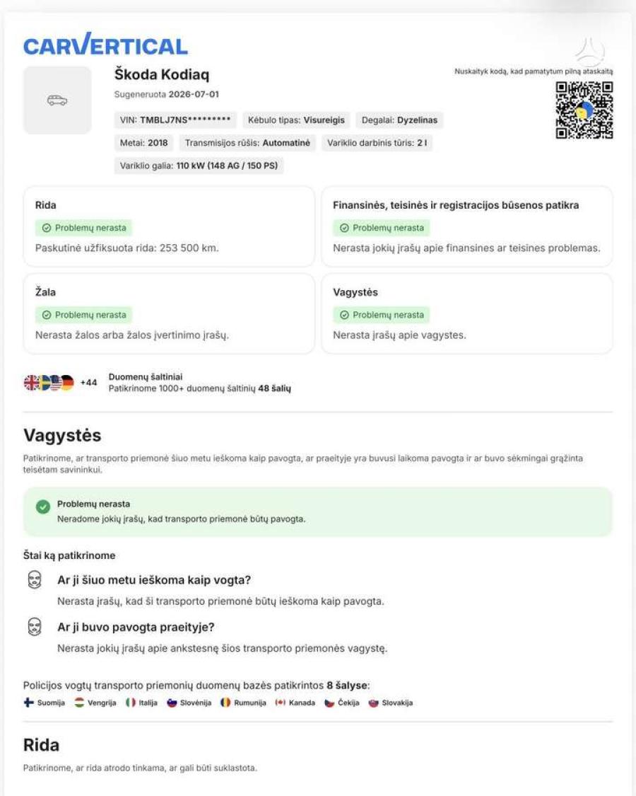 Белый Шкода Kodiaq 2018 в Пренай, объемом двигателя 1.97 л и пробегом 253 тыс. км за 15700 €, фото 52 на AUTOMOTO.COM.LV