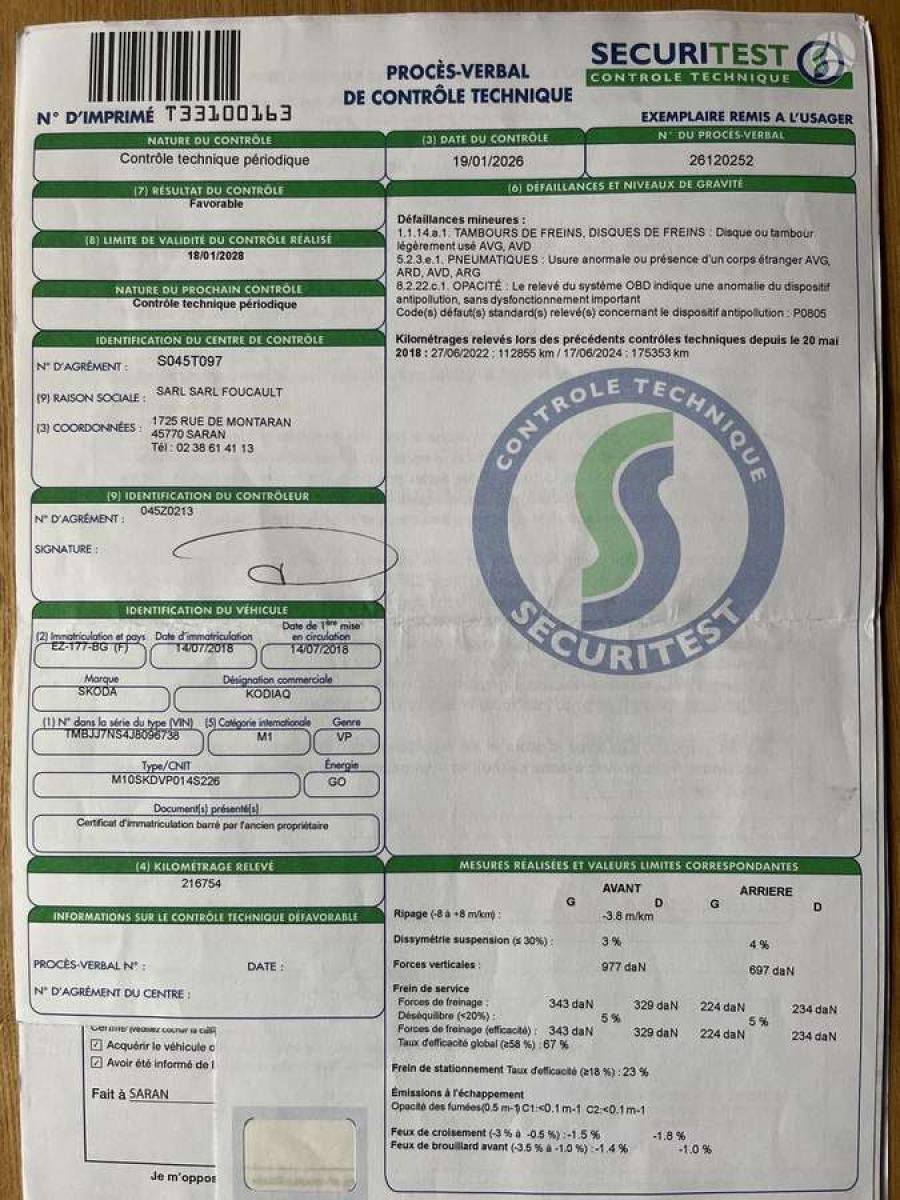 Balts Skoda Kodiaq 2018 Tauragė, ar dzinēja tilpumu 1.97 L un nobraukumu 219 tūkst. km par 14700 €, foto 3 vietnē AUTOMOTO.COM.LV