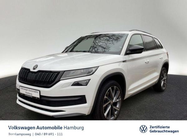 White Skoda Kodiaq 2019 in Kaunas, with an engine capacity of 2.00 L and mileage of 99 thousand km for 29152 €, photo 1 on AUTOMOTO.COM.LV