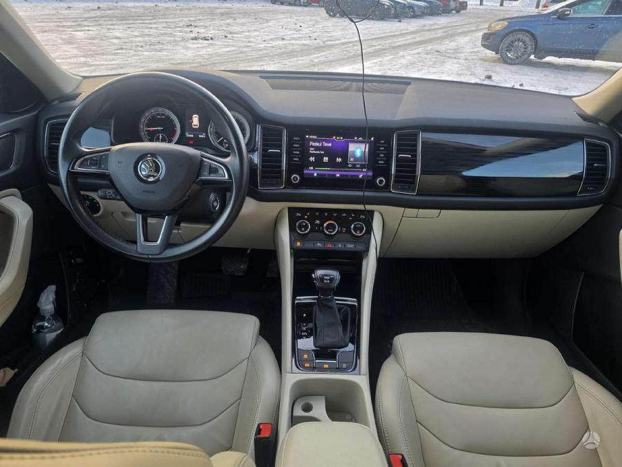 White Skoda Kodiaq 2019 in Vilnius, with an engine capacity of 1.97 L and mileage of 123 thousand km for 24200 €, photo 26 on AUTOMOTO.COM.LV