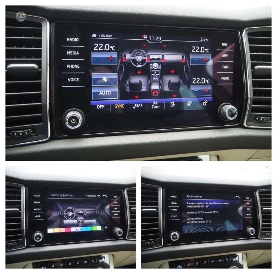 Белый Шкода Kodiaq 2019 в Вильнюс, объемом двигателя 1.97 л и пробегом 124 тыс. км за 22400 €, фото 24 на AUTOMOTO.COM.LV