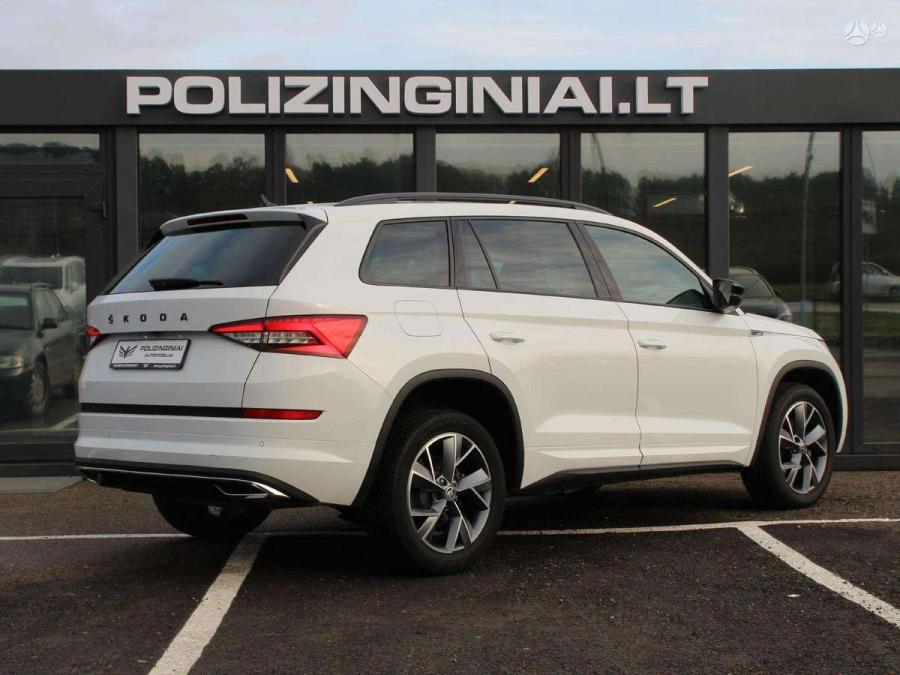 White Skoda Kodiaq 2020 in Vilnius, with an engine capacity of 2.00 L and mileage of 181 thousand km for 23950 €, photo 3 on AUTOMOTO.COM.LV