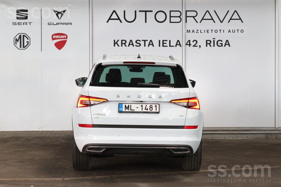 White Skoda Kodiaq 2020 in Riga, with an engine capacity of 2.00 L and mileage of 119 thousand km for 25800 €, photo 8 on AUTOMOTO.COM.LV