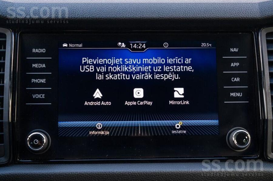 Белый Шкода Kodiaq 2020 в Рига, объемом двигателя 2.00 л и пробегом 135 тыс. км за 25250 €, фото 13 на AUTOMOTO.COM.LV