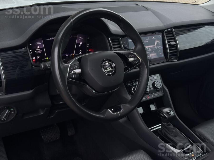 White Skoda Kodiaq 2021 in Valmiera, with an engine capacity of 1.50 L and mileage of 161 thousand km for 23800 €, photo 9 on AUTOMOTO.COM.LV