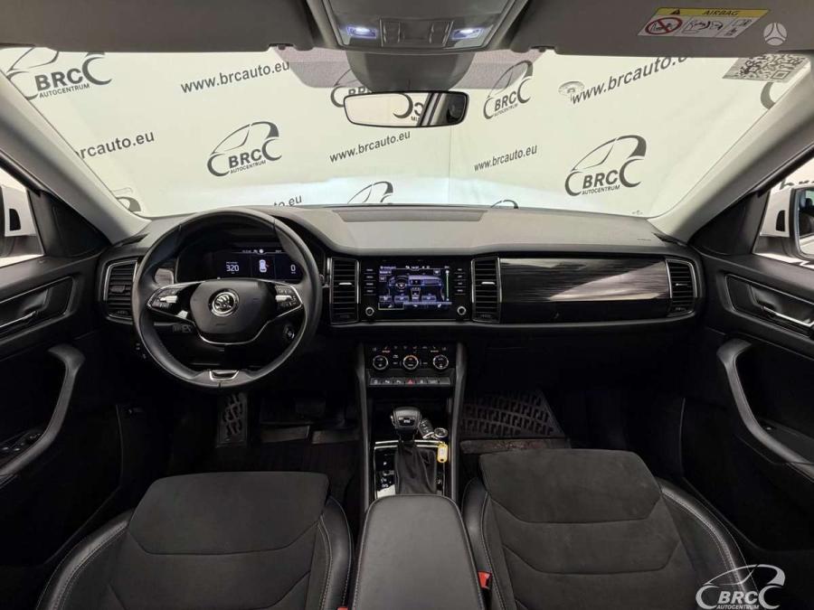 White Skoda Kodiaq 2021 in Vilnius, with an engine capacity of 1.97 L and mileage of 72 thousand km for 25900 €, photo 5 on AUTOMOTO.COM.LV
