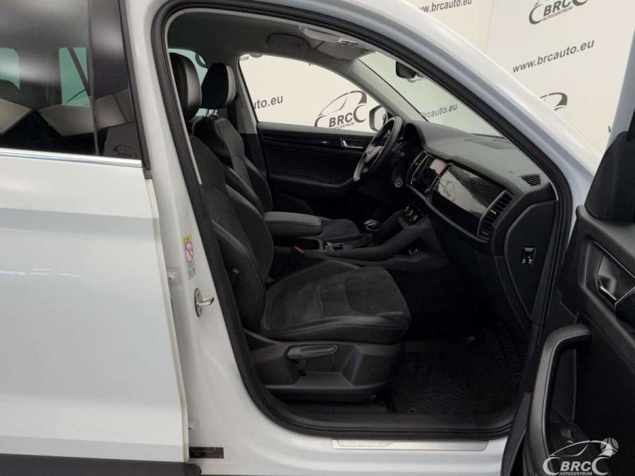 White Skoda Kodiaq 2021 in Vilnius, with an engine capacity of 1.97 L and mileage of 72 thousand km for 25900 €, photo 6 on AUTOMOTO.COM.LV
