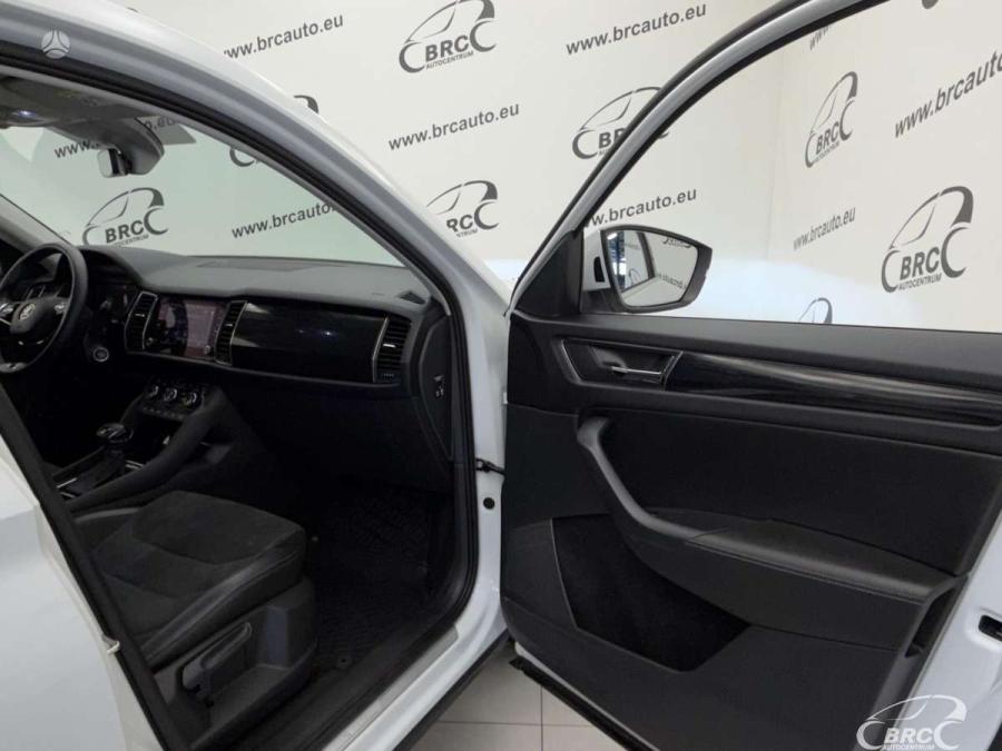 White Skoda Kodiaq 2021 in Vilnius, with an engine capacity of 1.97 L and mileage of 72 thousand km for 25900 €, photo 10 on AUTOMOTO.COM.LV
