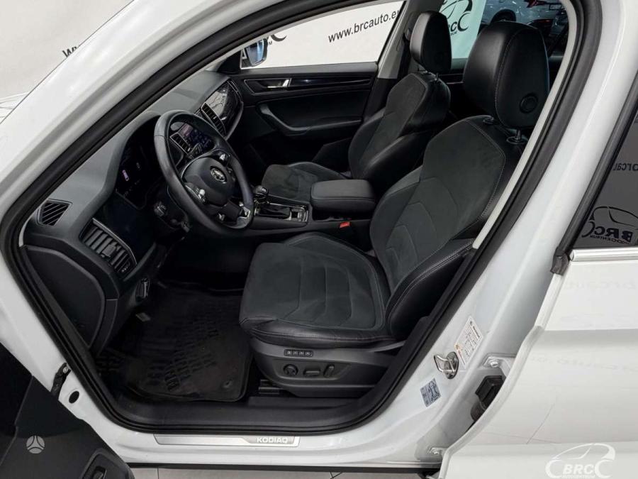 White Skoda Kodiaq 2021 in Vilnius, with an engine capacity of 1.97 L and mileage of 72 thousand km for 25900 €, photo 21 on AUTOMOTO.COM.LV