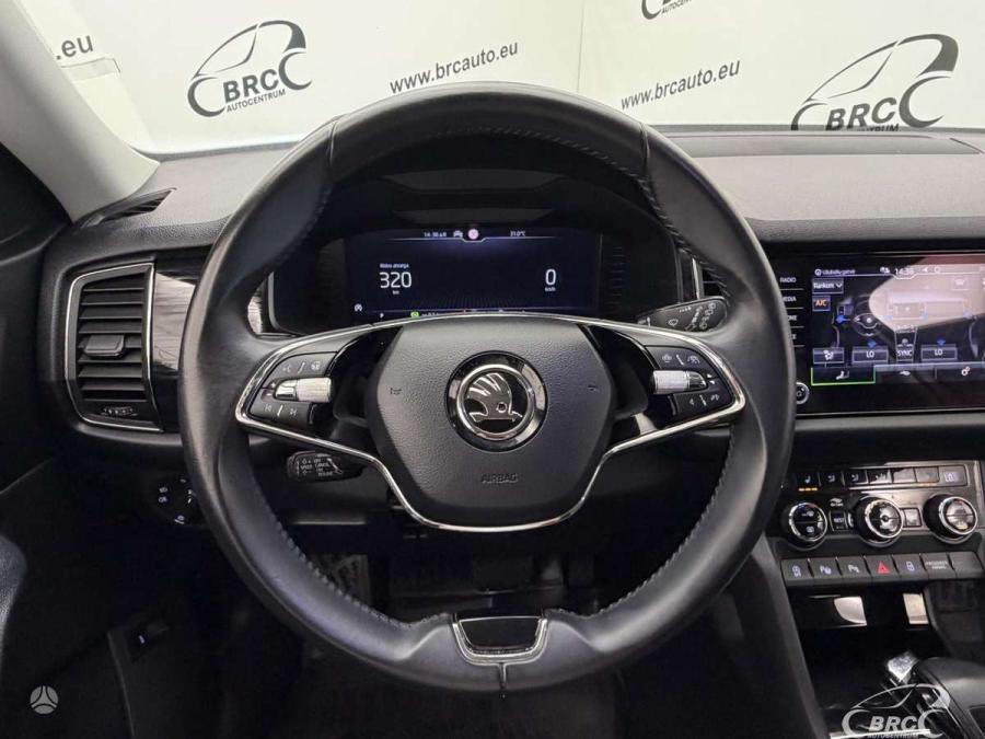White Skoda Kodiaq 2021 in Vilnius, with an engine capacity of 1.97 L and mileage of 72 thousand km for 25900 €, photo 28 on AUTOMOTO.COM.LV