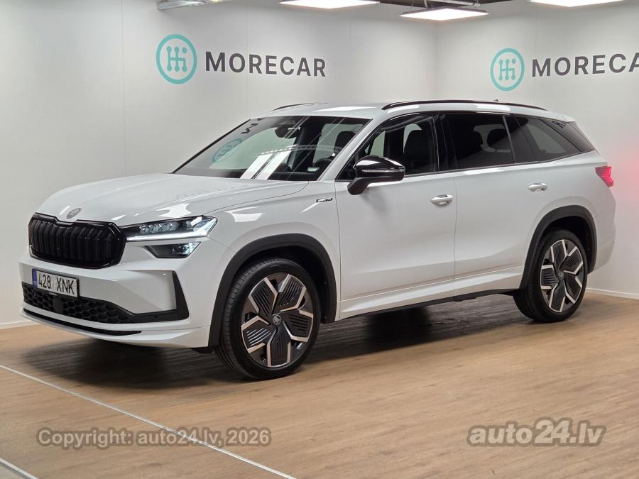 White Skoda Kodiaq 2024 in Tallinn, with an engine capacity of 2.00 L and mileage of 17 thousand km for 45900 €, photo 1 on AUTOMOTO.COM.LV