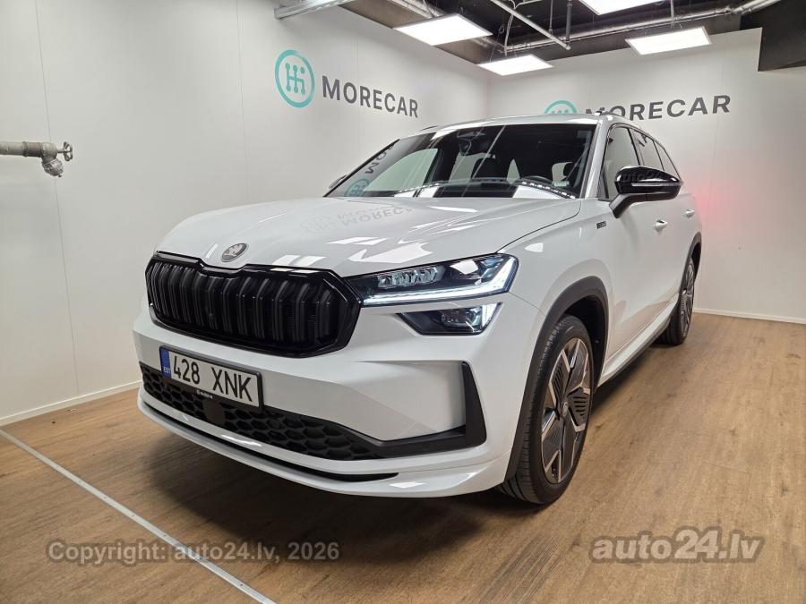 White Skoda Kodiaq 2024 in Tallinn, with an engine capacity of 2.00 L and mileage of 17 thousand km for 45900 €, photo 4 on AUTOMOTO.COM.LV