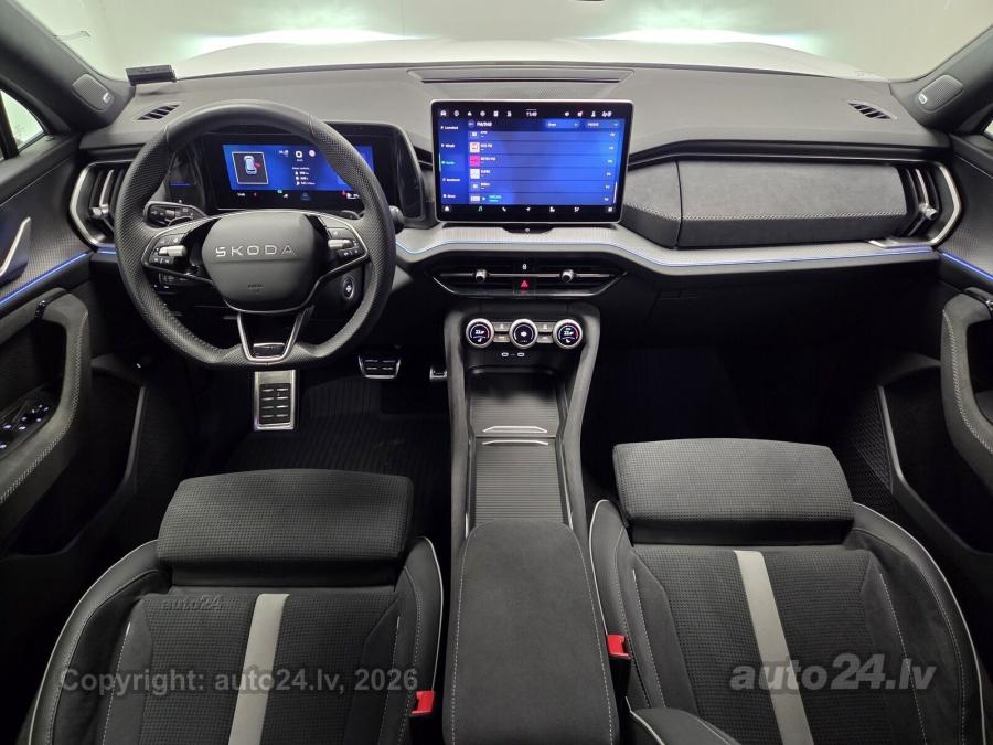 White Skoda Kodiaq 2024 in Tallinn, with an engine capacity of 2.00 L and mileage of 17 thousand km for 45900 €, photo 8 on AUTOMOTO.COM.LV